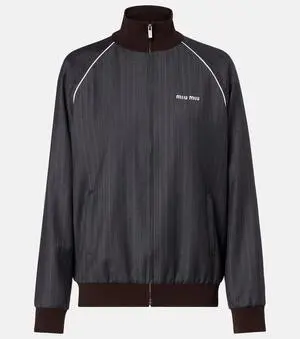 Miu Miu Pinstripe Virgin Wool Blouson - Grey