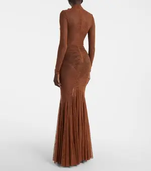 David Koma Sheer Lace Gown