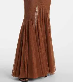 David Koma Sheer Lace Gown
