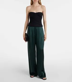 THE SEI Silk Satin Wide-leg Trousers