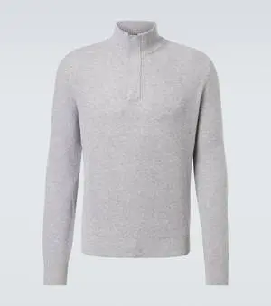 Canali Waffle-knit Wool And Cashmere Sweater - Grey