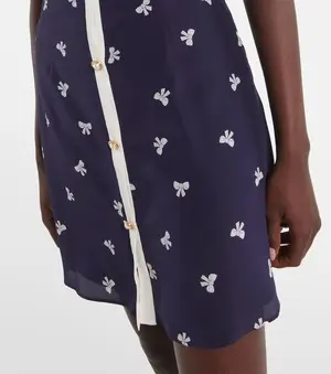 Alessandra Rich Polka-dot Silk Minidress - Blue