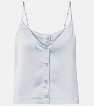 LESET Barb Button Satin Camisole