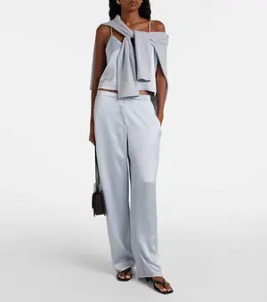 LESET Barb Button Satin Camisole