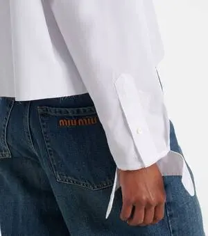 Miu Miu Cropped Cotton Poplin Shirt