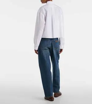 Miu Miu Cropped Cotton Poplin Shirt
