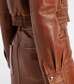 Miu Miu Shearling-trimmed Leather Jacket