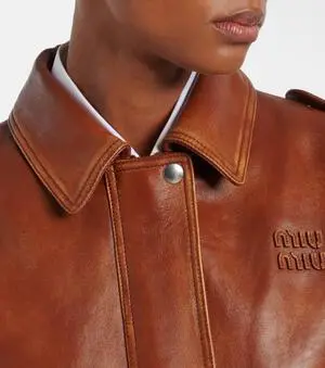 Miu Miu Shearling-trimmed Leather Jacket