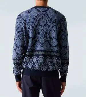 Etro Intarsia Cotton Sweater - Blue