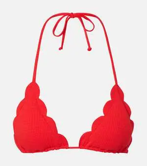 Marysia Scalloped Bikini Top - Red