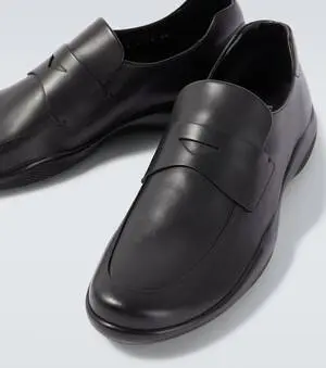 Prada Toblach Leather Penny Loafers