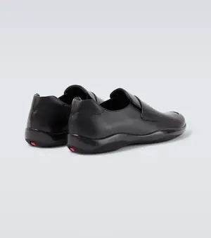 Prada Toblach Leather Penny Loafers