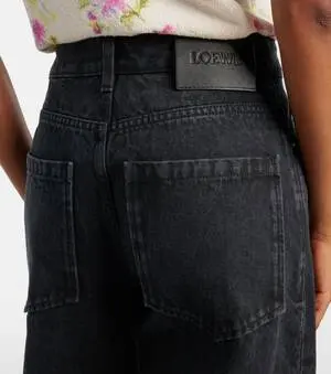 Loewe Anagram Wide-leg Jeans - Black