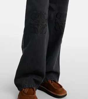 Loewe Anagram Wide-leg Jeans - Black
