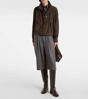 Brunello Cucinelli Herringbone Wool-blend Shorts