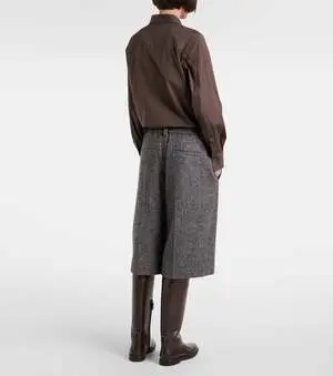 Brunello Cucinelli Herringbone Wool-blend Shorts