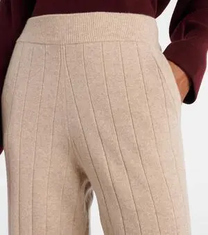 Max Mara Jardin Ribbed-knit Cashmere Trousers