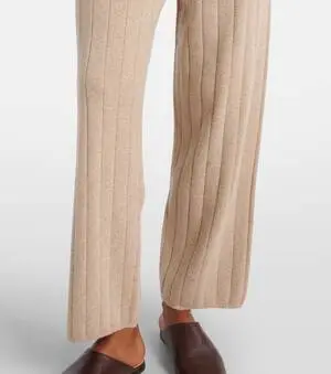 Max Mara Jardin Ribbed-knit Cashmere Trousers