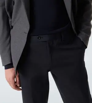 LARDINI Cotton-blend Slim Trousers