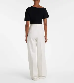 RÓHE Wool-blend Wide-leg Pants - White