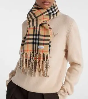 Burberry Check Reversible Cashmere Scarf