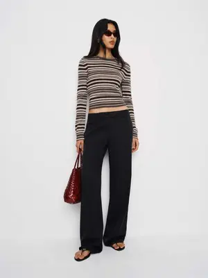 REFORMATION Reformation Lian Cashmere Crew Sweater Brown