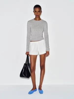 REFORMATION Lian Cashmere Crew Sweater - Grey