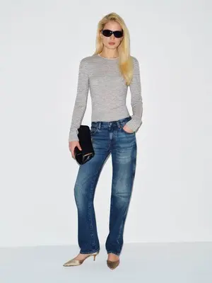 REFORMATION Reformation Lian Cashmere Crew Sweater Grey