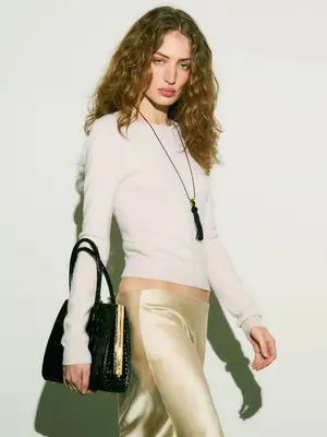 REFORMATION Reformation Lian Cashmere Crew Sweater Ivory