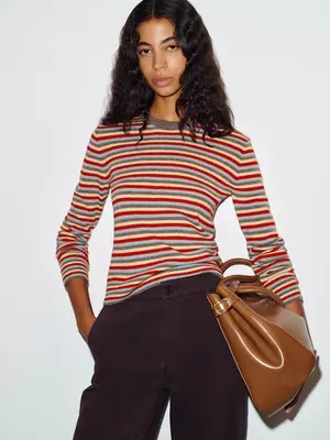 REFORMATION Lian Cashmere Crew Sweater - Multi