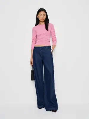 REFORMATION Lian Cashmere Crew Sweater Pink
