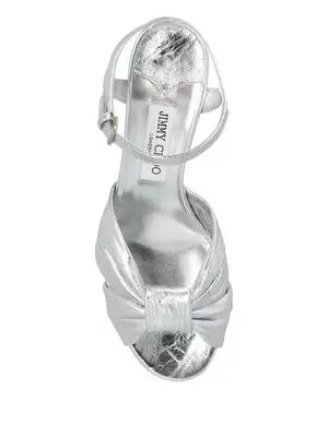 JIMMY CHOO Heloise 80mm Metallic Leather Platform Sandals
