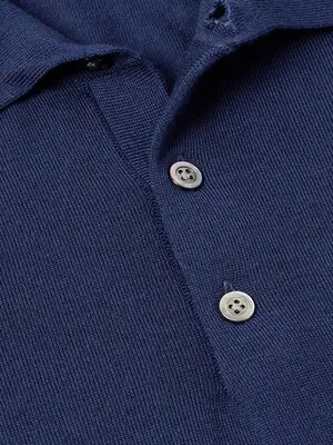 SAMAN AMEL Slim-fit Wool Polo Shirt