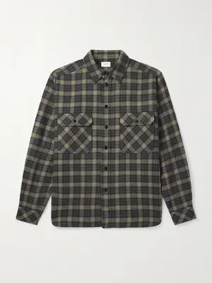 Saint Laurent Checked Wool-gauze Overshirt