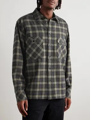 Saint Laurent Checked Wool-gauze Overshirt