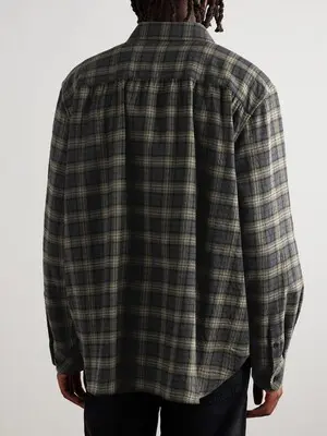 Saint Laurent Checked Wool-gauze Overshirt