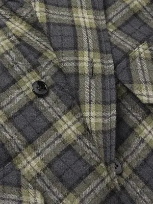 Saint Laurent Checked Wool-gauze Overshirt