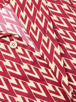 Valentino Garavani Camp-collar Printed Cotton-twill Shirt - Red