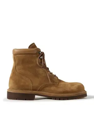 Officine Creative Boss 002 Leather-trimmed Suede Boots