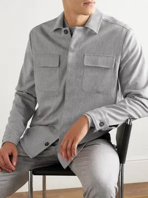 Eleventy Wool-blend Overshirt - Gray
