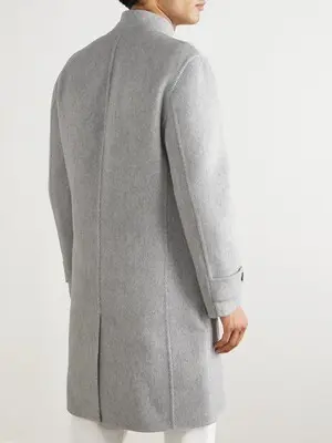 Eleventy Herringbone Wool-cashmere Overcoat