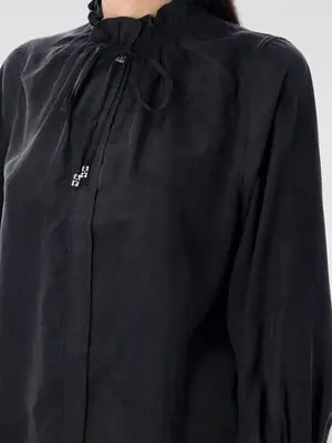 GANNI Top With Frill Collar And Button Detail