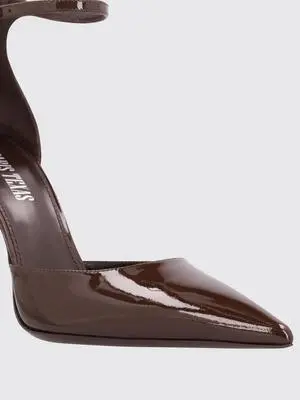 Paris Texas Pointed Toe Stiletto Pumps With Ankle Strap - Brown