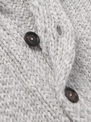 Eleventy Slim-fit Shawl-collar Cashmere Cardigan - Gray
