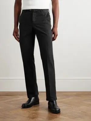 Kiton Straight-leg Lyocell-blend Twill Trousers