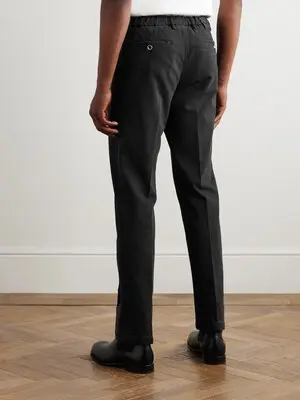 Kiton Straight-leg Lyocell-blend Twill Trousers