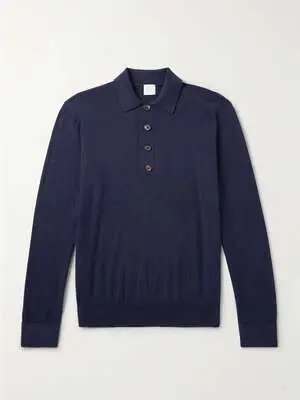 Eleventy Eleventy - Slim-Fit Cotton And Cashmere-Blend Polo Shirt - Men - Blue - M Navy