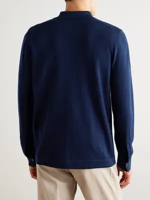 Eleventy Slim-fit Wool Cardigan - Blue
