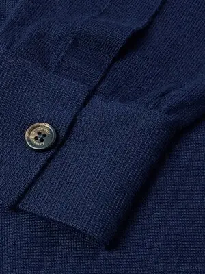Eleventy Slim-fit Wool Cardigan - Blue