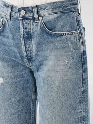 ANINE BING Distressed Wide-leg Jeans - Blue